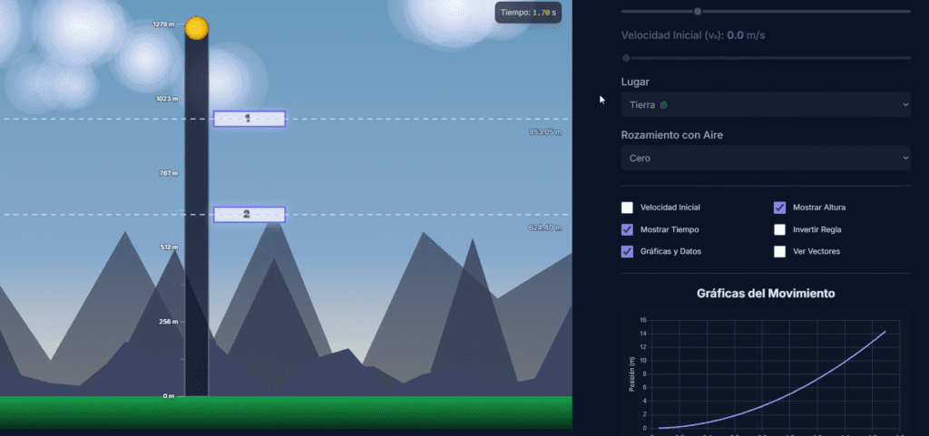 🖥️ Simulador MRU Y MRUA – Movimiento Rectilíneo Online